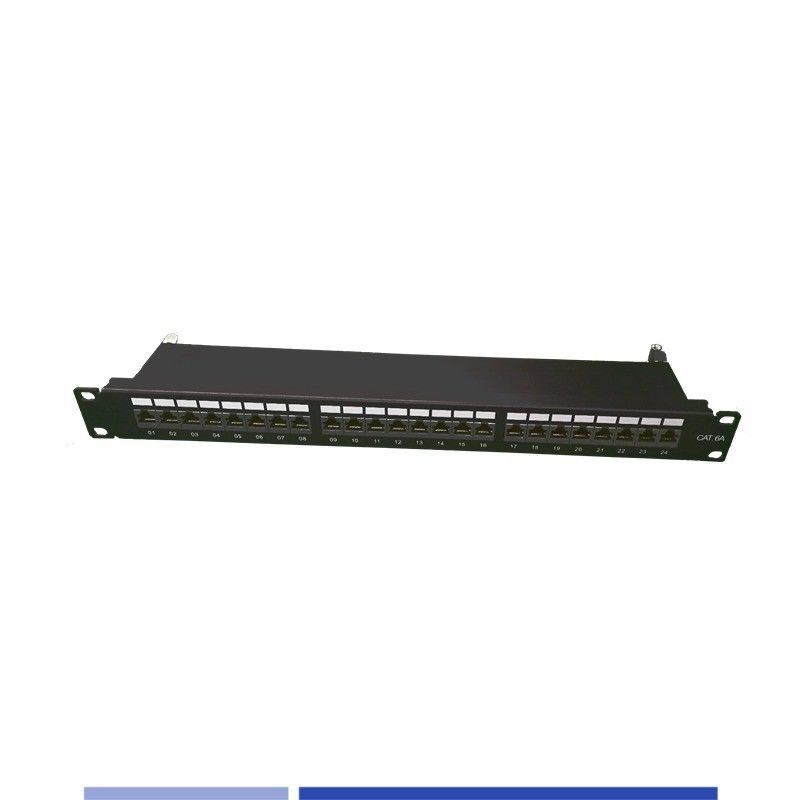Cat6A Patch Panel 24 Port Shielded 1U Rack Mount برای سیستم کابل کشی